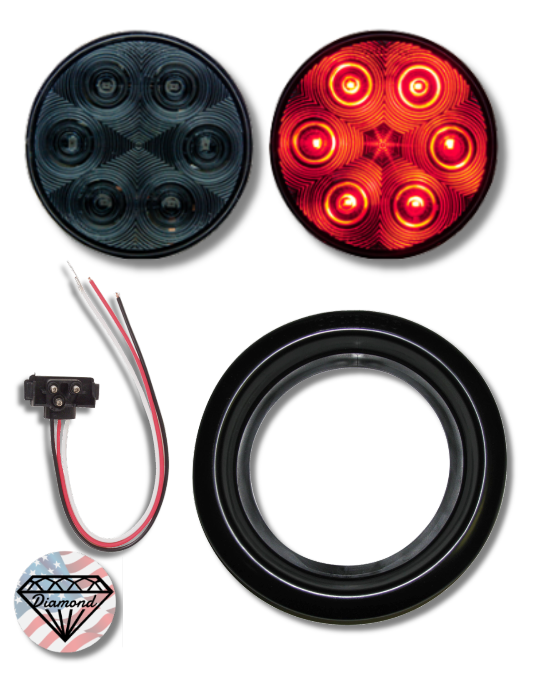 Smoked Service Body LED Stop/Turn/Tail Light (Red) KIT – Diamond Truck ...